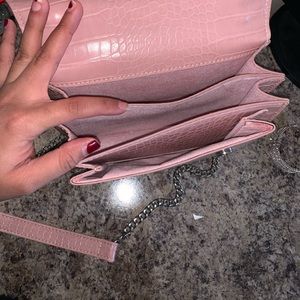 AKIRA | Bags | Akira Pink Crossbody Bag W Silver Chain Strap | Poshmark